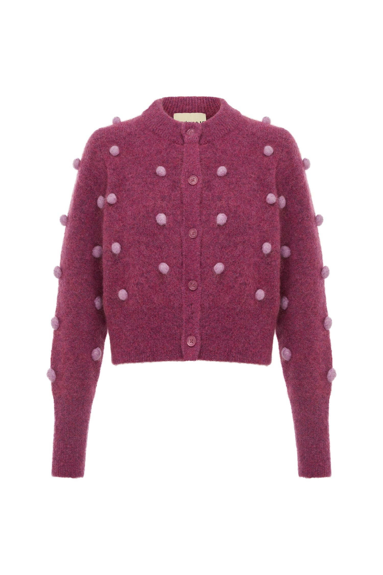 ELIA MULBERRY CROPPED CARDIGAN